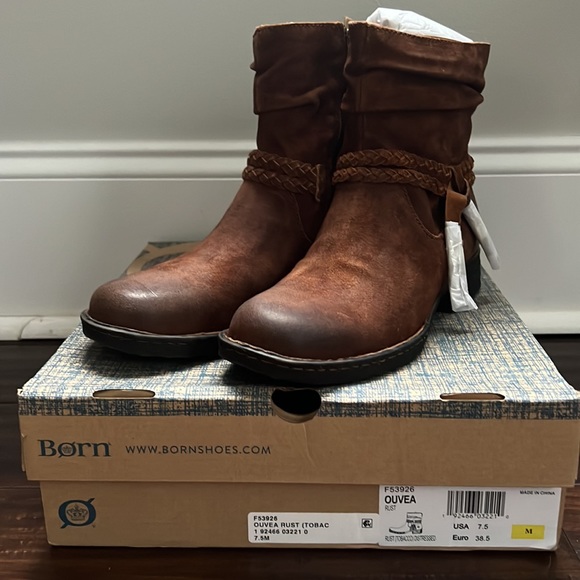 Born | Shoes | Brn Distressed Boots Booties Rust Tobacco 75 New | Poshmark